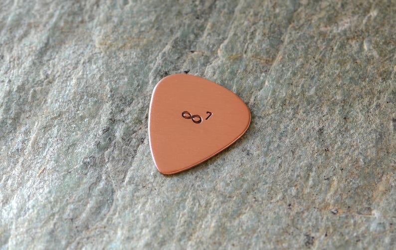 Copper Anniversary Guitar Pick 7th Anniversary - Infinity Sign and a 7 ...