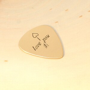 Bronze Love Guitar Pick With Arrow and Heart for Valentine's Day, 8th ...