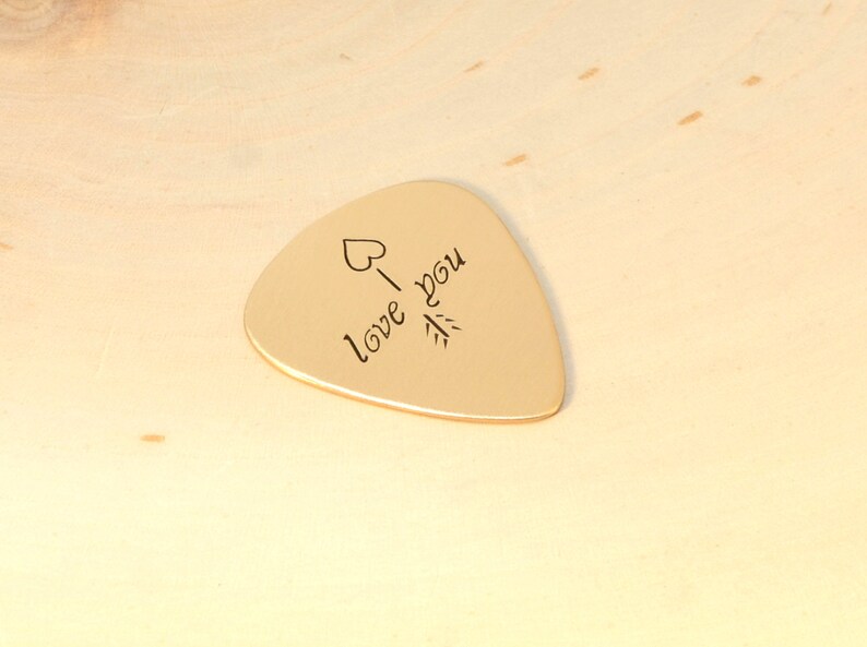 Bronze Love Guitar Pick With Arrow and Heart for - Etsy