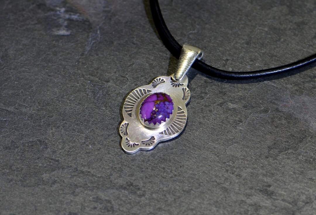 Sterling Silver Vintage Frame Charm With Purple Mohave Turquoise From ...