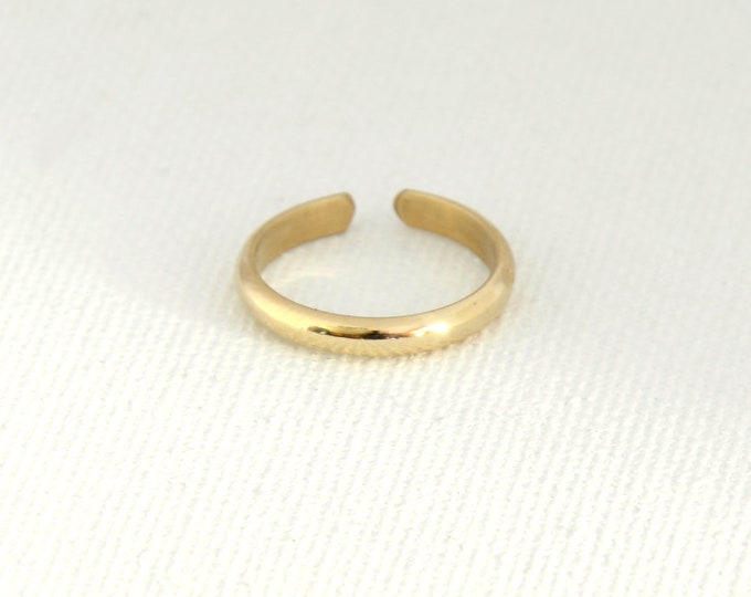 Gold Toe Ring in Half Round Design, 2.1mm 14K Yellow Gold Filled and ...
