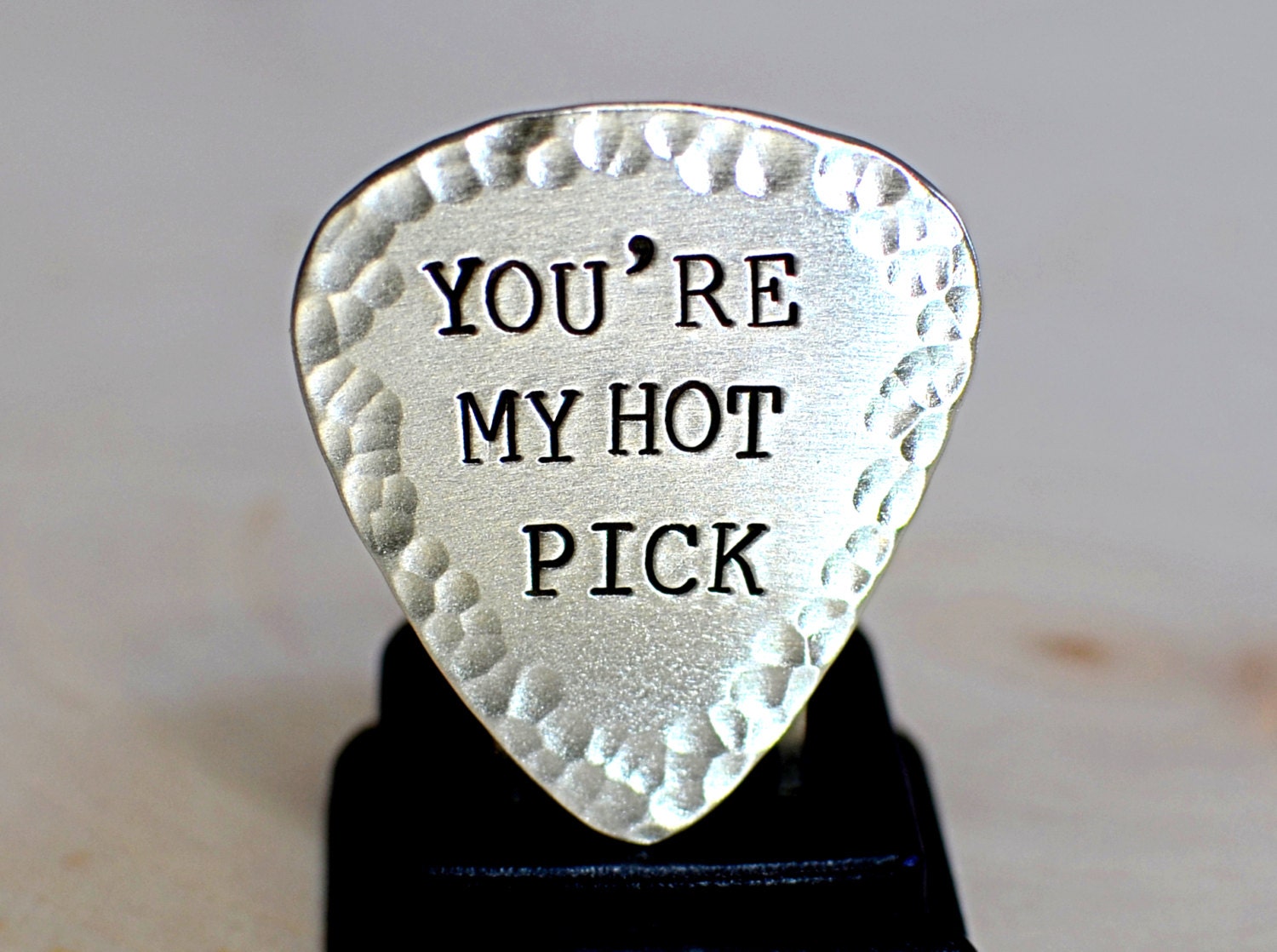 Sterling Silver Guitar Pick With Hammered Edges Solid 925 - Etsy