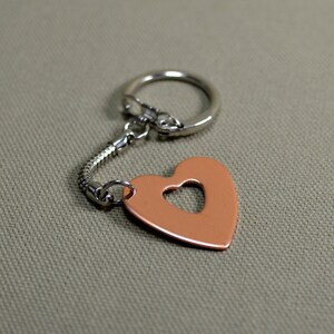 Copper Keyring Heart Heart Shaped Keychain Personalize Me - Etsy