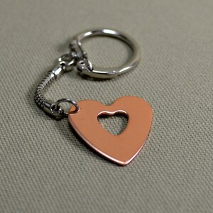 Copper Keyring Heart Heart Shaped Keychain Personalize Me - Etsy