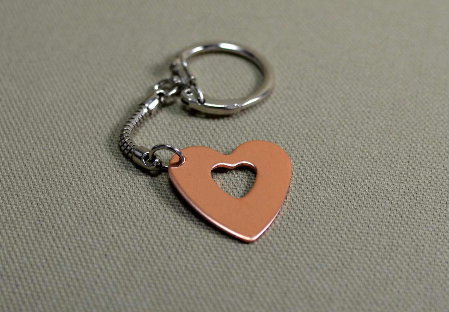 Copper Keyring Heart Heart Shaped Keychain Personalize Me - Etsy