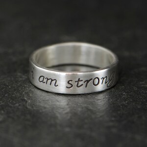 Sterling Silver Ring With I Am Strong - Customizable - Make It Your Own ...