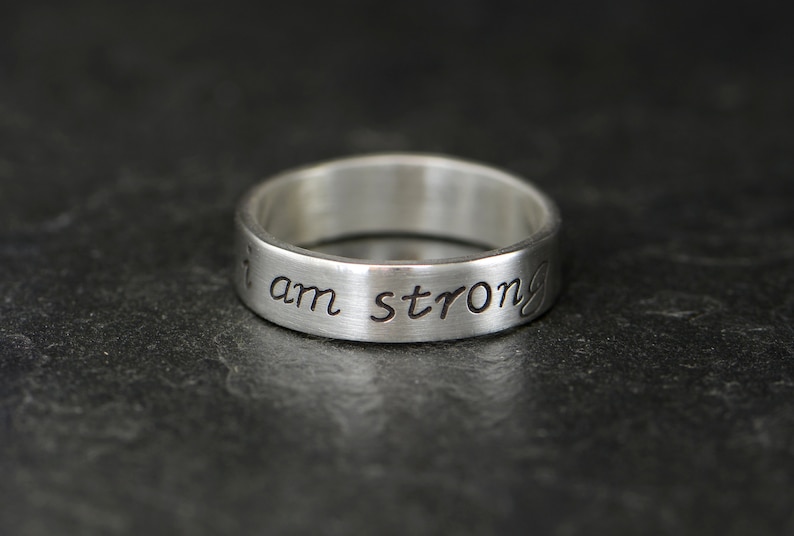 Sterling Silver Ring With I Am Strong - Customizable - Make It Your Own ...