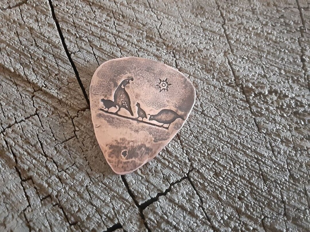 Copper Guitar Pick - Playable With Desert Quail - Nicispicks ...