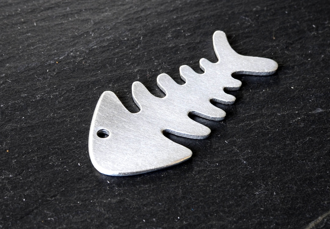 Fish Bone Shaped Aluminum Guitar Pick - Custom Cut and Produced One at ...