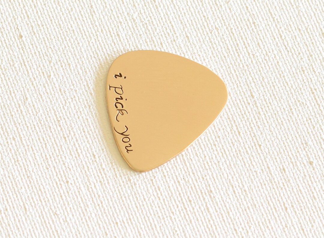 I Pick You Bronze Guitar Pick in Fancy Script - GP11201825 - Etsy