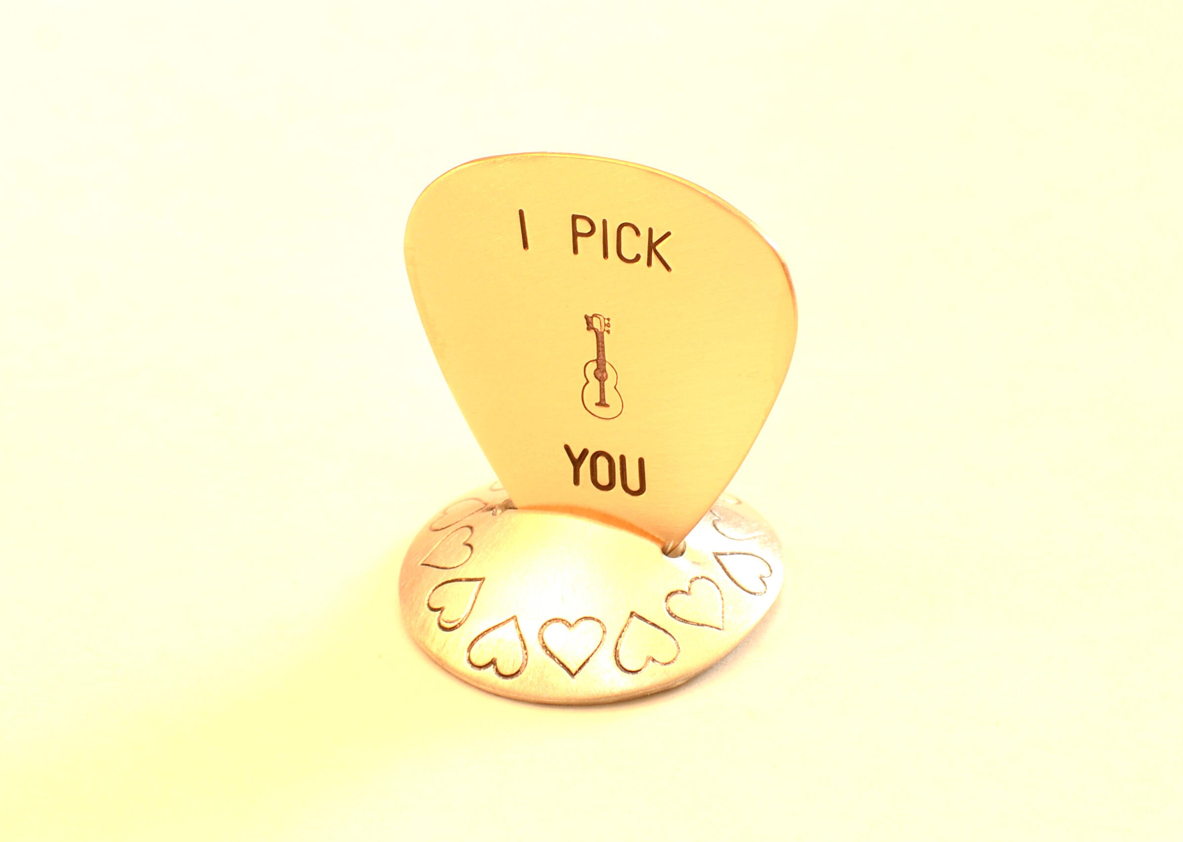 Bronze I Pick You Guitar Pick With Guitar for Your Special | Etsy