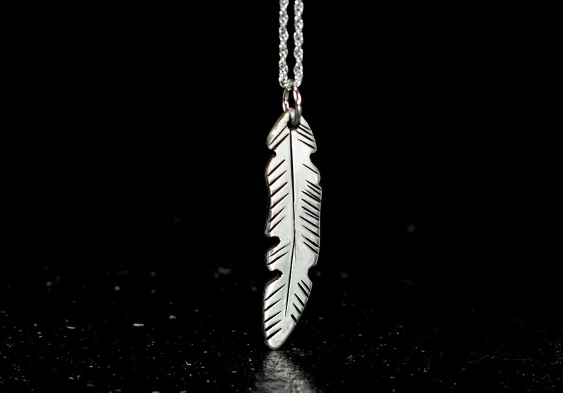 Dainty Feather Necklace in Solid 925 Sterling Silver - Etsy