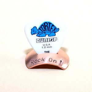Copper Guitar Pick Stand Rock on Edition - GPS500 - Etsy