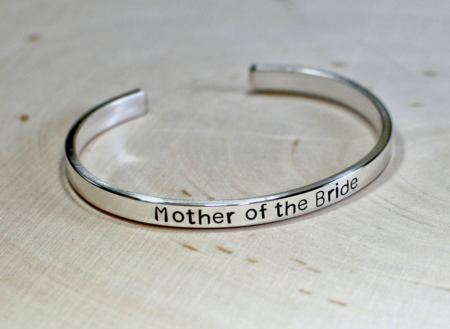 Sterling Silver Mother of the Bride Wedding Cuff Bracelet - Solid 925 ...