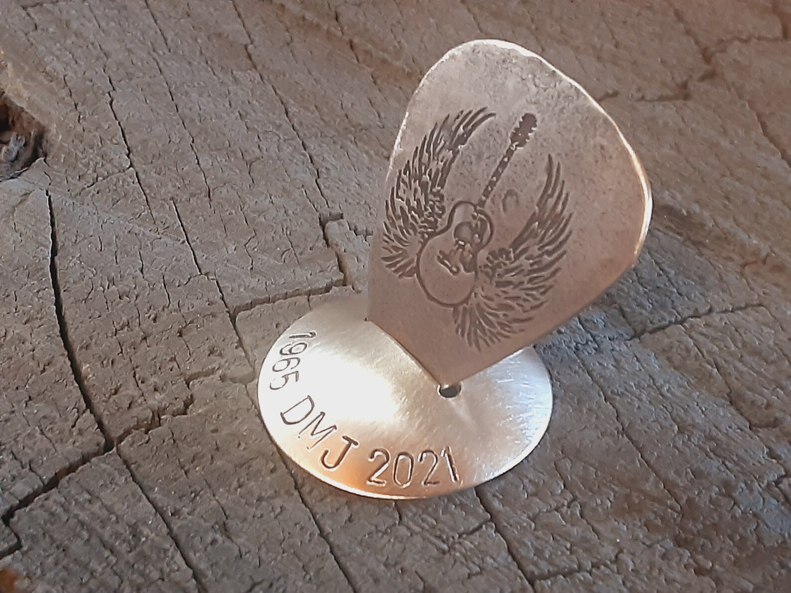 Bronze Memorial Guitar Pick With Stand Grief Gift Memorial - Etsy