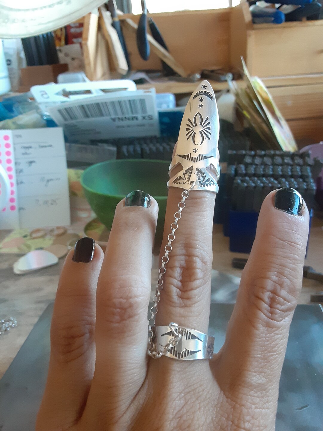 Silver Nail Armour Ring - Nail Gard Ring - Silver Nail Ring - Silver ...