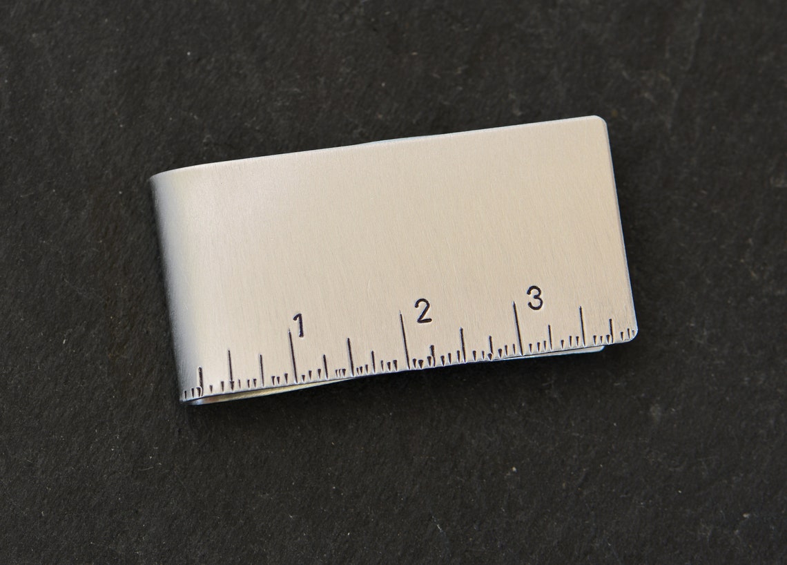 Ruler Sterling Silver Money Clip for Measuring Your Stack - Etsy