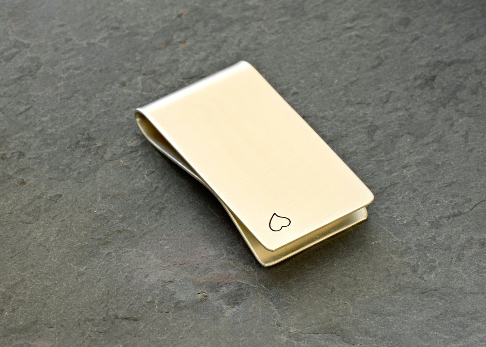 Silver money clip with a Heart and Space to Personalize | Etsy