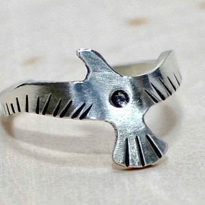 Flying Seagull Sterling Silver Toe Ring or Adjustable Finger Ring Solid ...