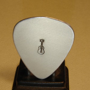 Simple Silver Plectrum With Music Note - Etsy