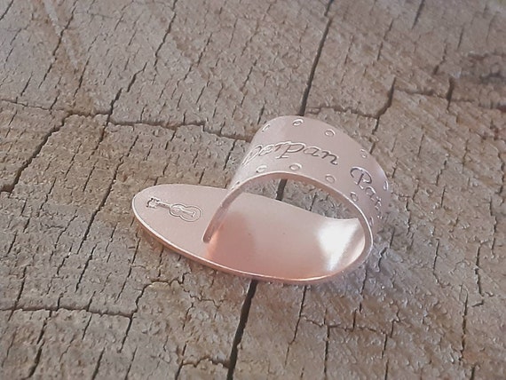 Copper Thumb Pick With Your Name Custom Thumb Guitar Pick | Etsy