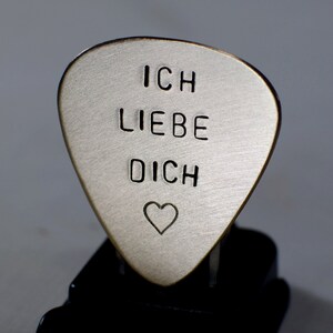 14k Gold Guitar Pick With Ich Liebe Dich - I Love You in German - Etsy