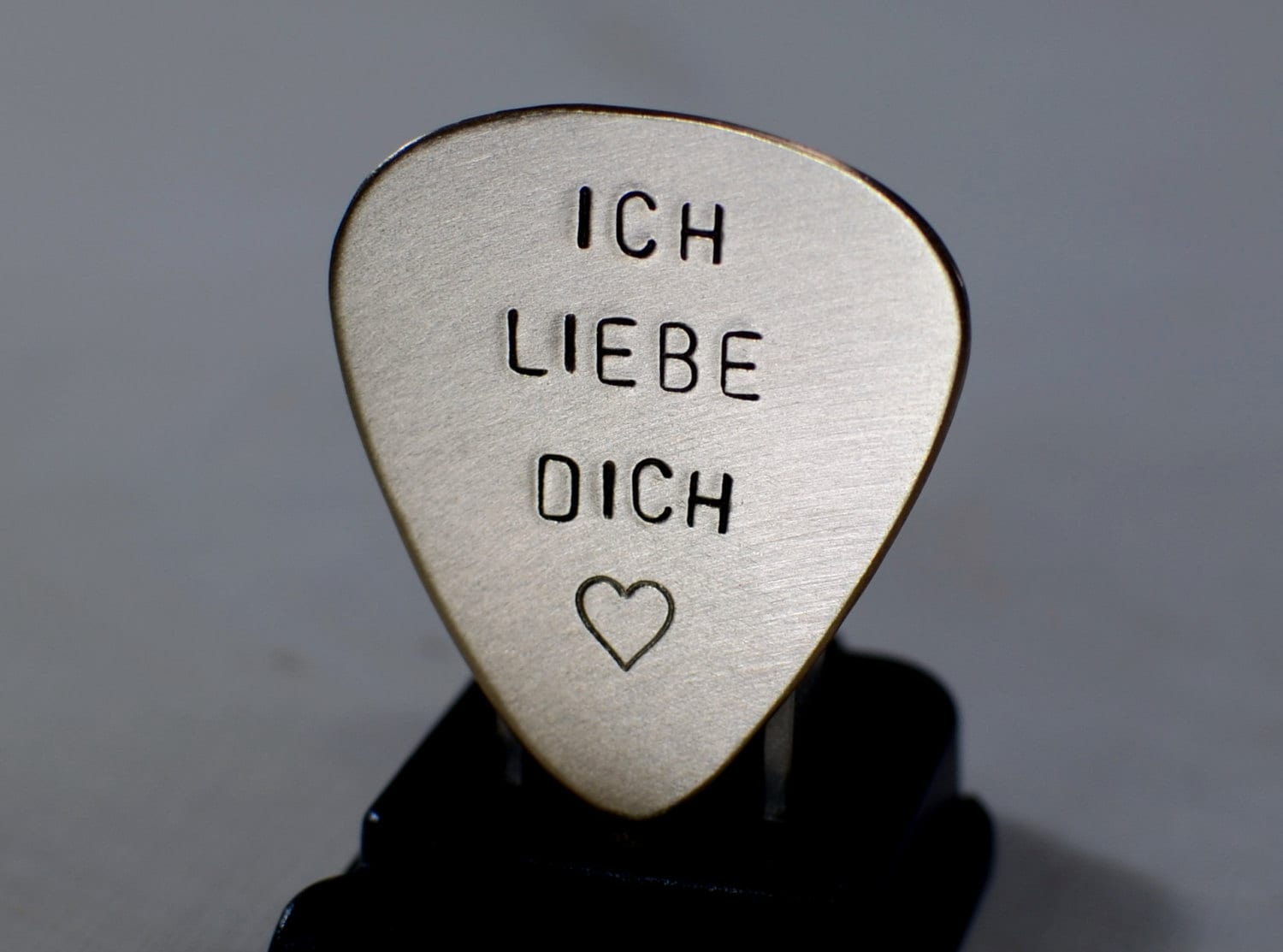 14k Gold Guitar Pick With Ich Liebe Dich I Love You in | Etsy