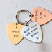 Three Metal Guitar Pick Keychain for You to Personalize - Etsy