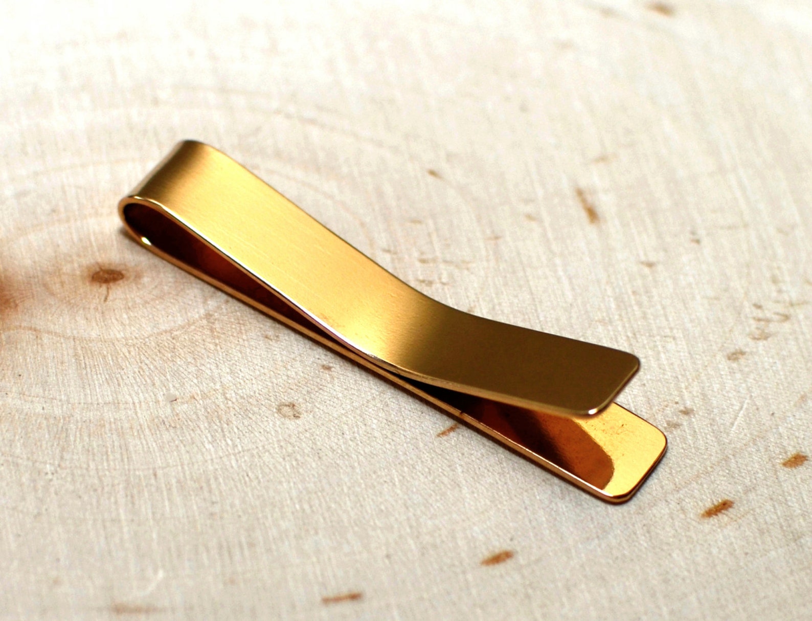 Bronze Tie Clip With Personalized Monogram in Classic Wide Style - Etsy