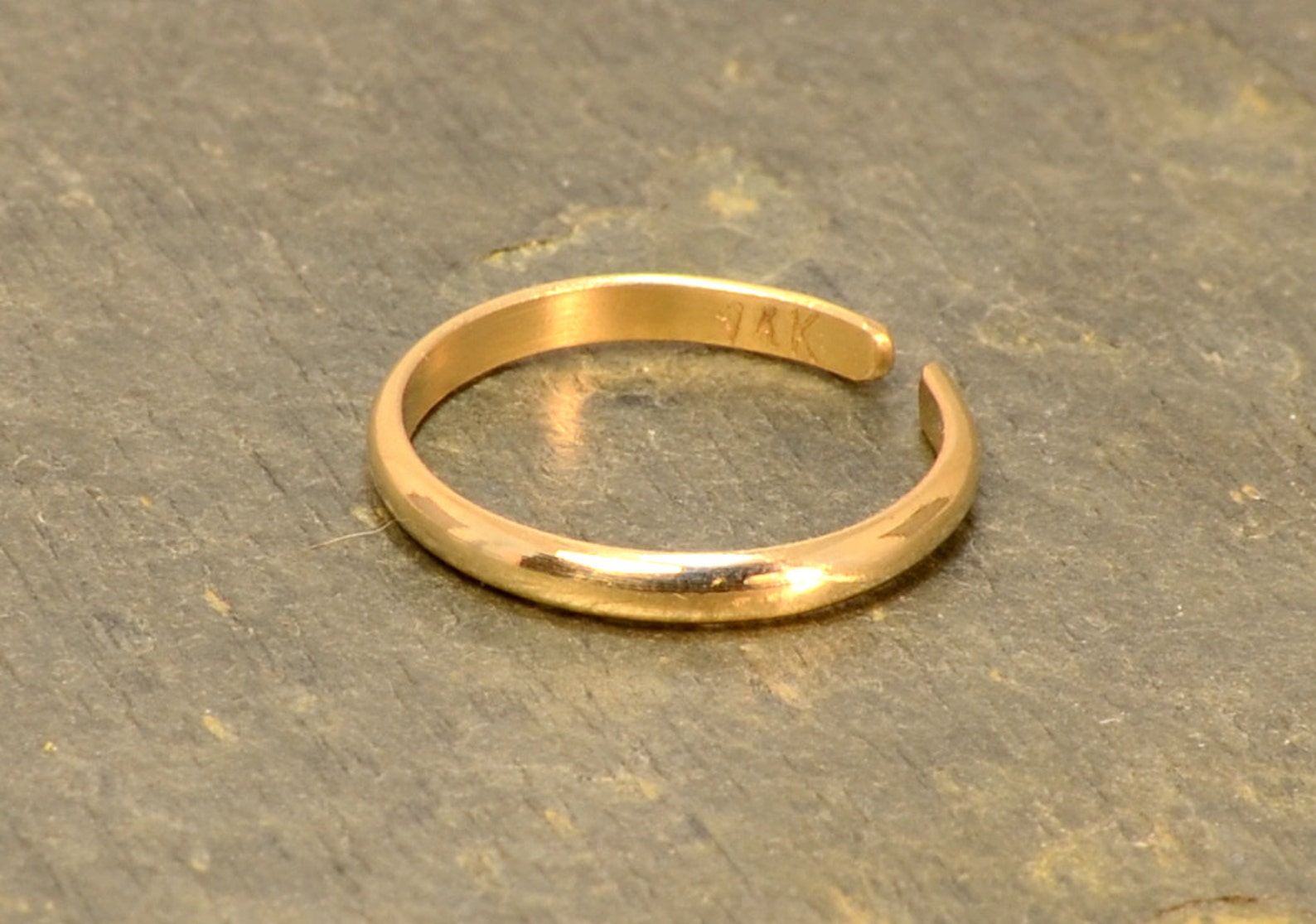 Dainty 14k Gold Toe Ring With Elegant Half Round Design and - Etsy