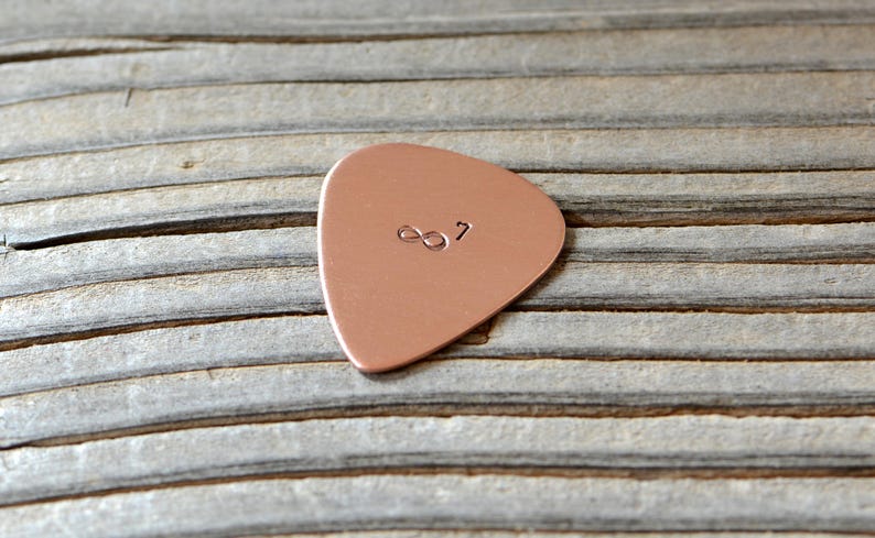 Copper Anniversary Guitar Pick 7th Anniversary - Infinity Sign and a 7 ...