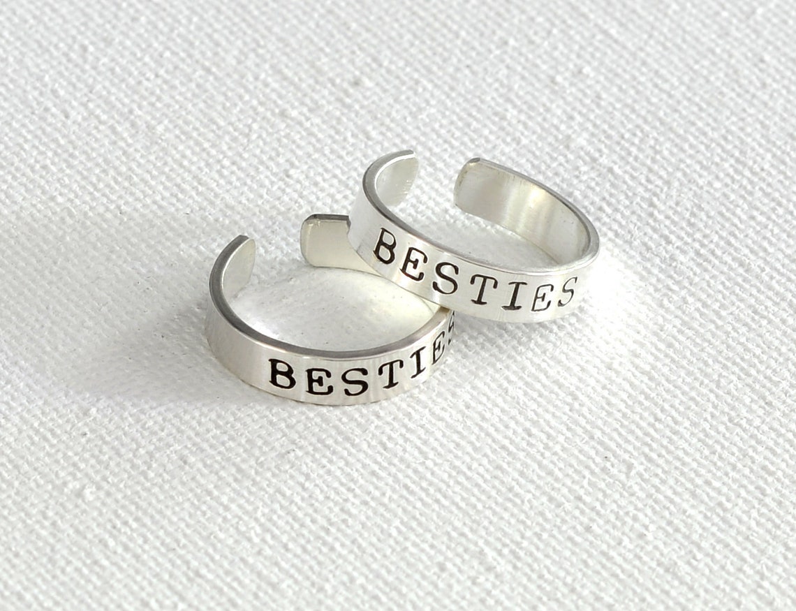 Silver Besties Toe Ring Silver Friendship Midi Rings | Etsy