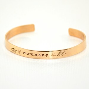 Bronze Namaste Cuff Bracelet for Your Yoga Inspiration - Etsy