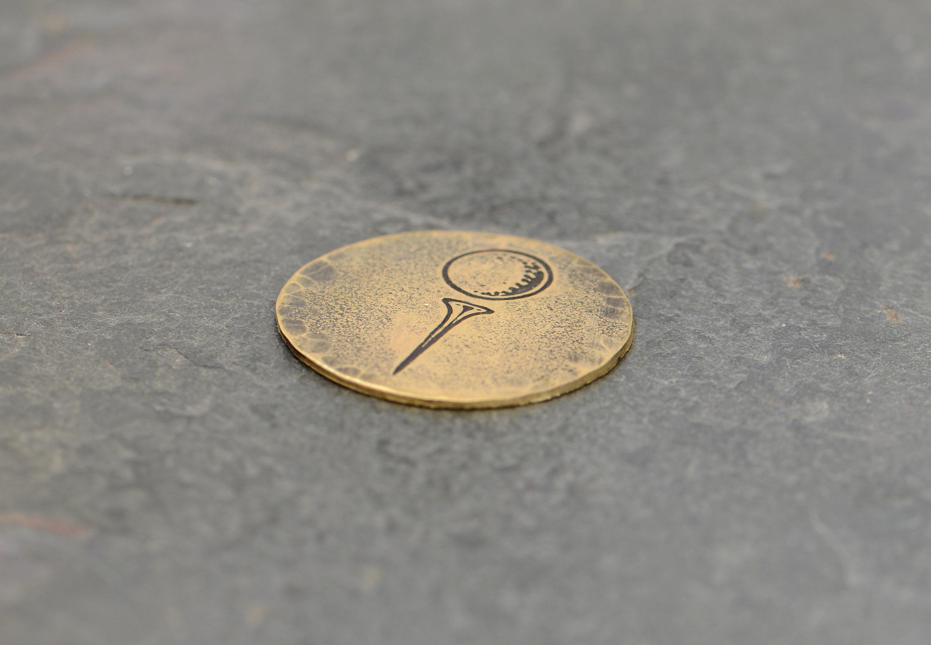 Golf Marker With Rustic Golf Ball on Tee in Brass - Etsy