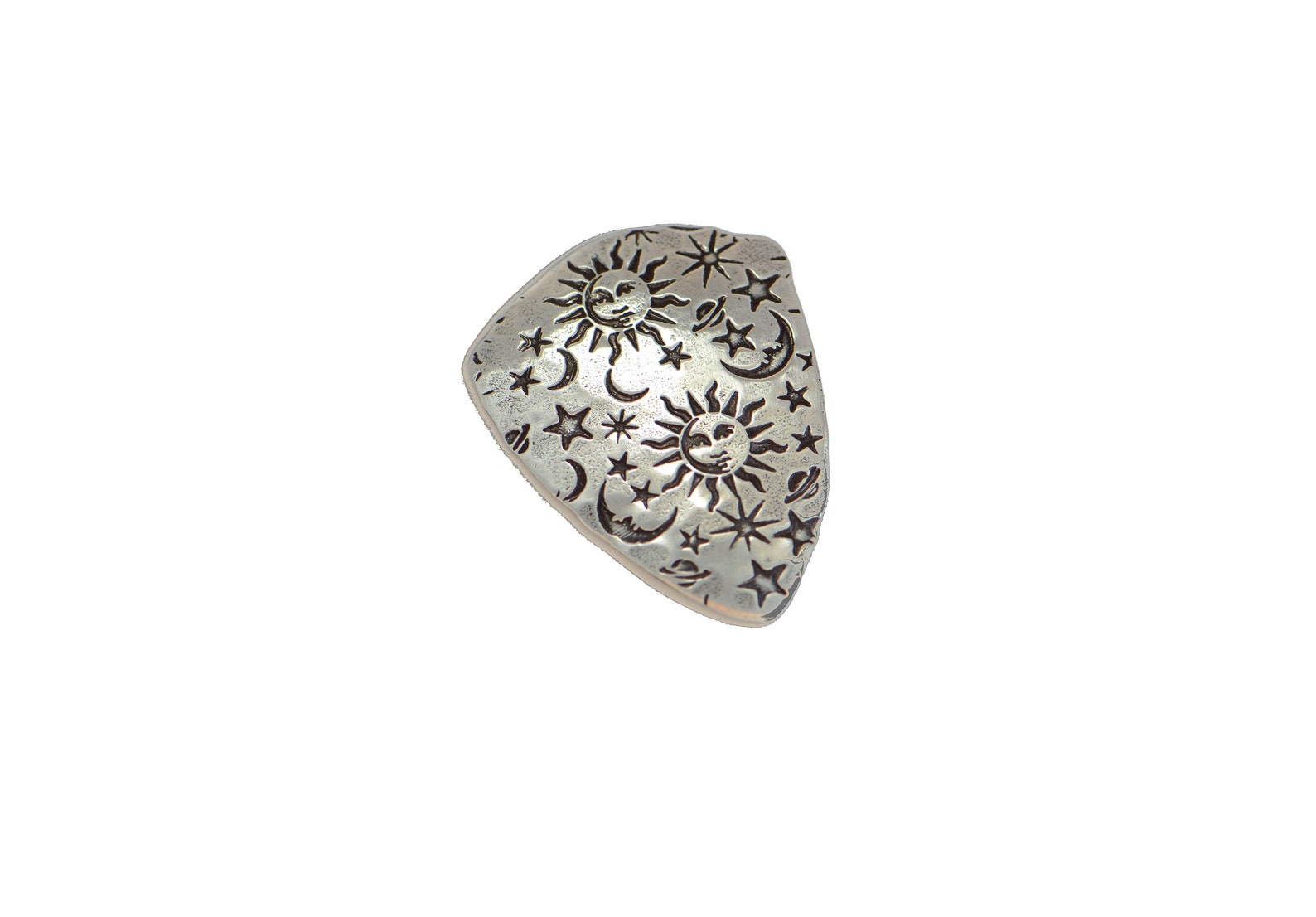 Sterling Silver Shield Shaped Guitar Pick - Playable With Sun Moon and ...