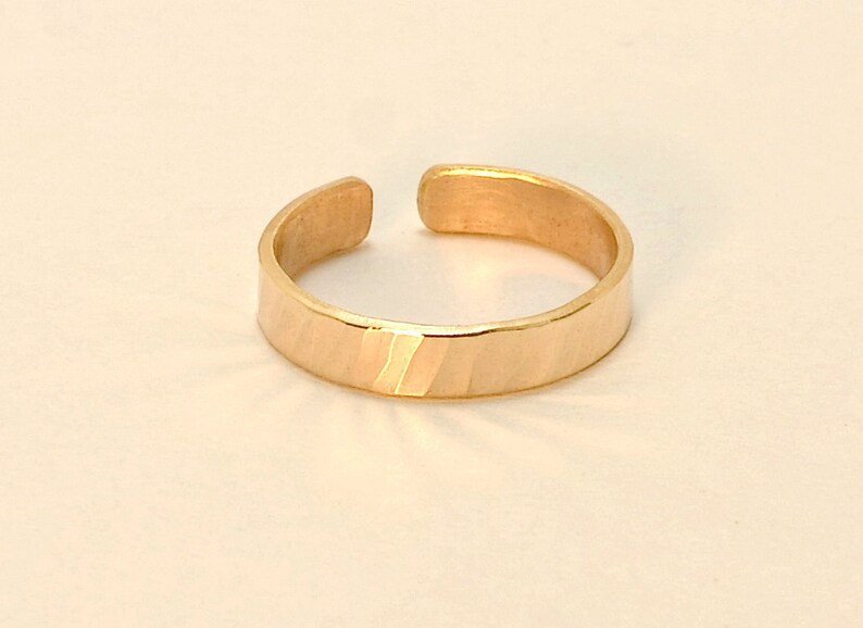 14k Solid Yellow Gold Hammered Toe Ring Solid 14k Gold - Etsy