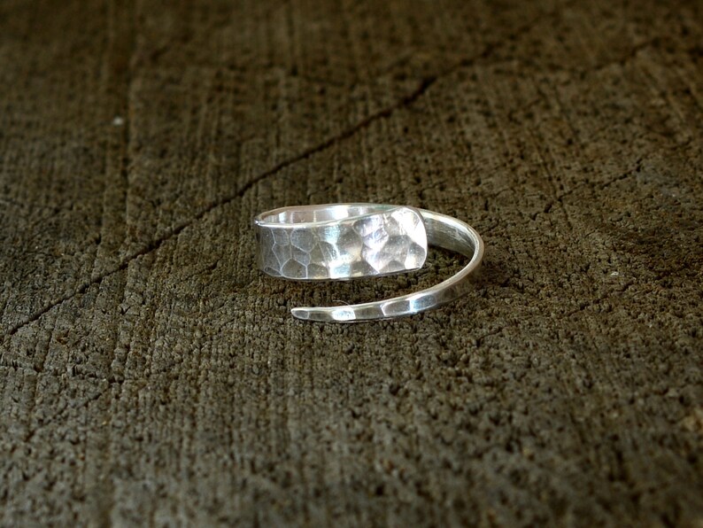 Hammered Sterling Silver Wrap Ring – 925 Bypass Style Ring - RG11201818 ...