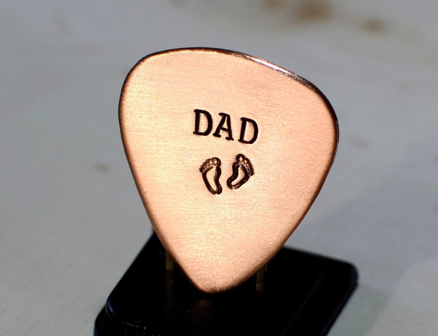 Copper Guitar Pick for a Dad to Be or Fathers Day Stamped With Baby ...