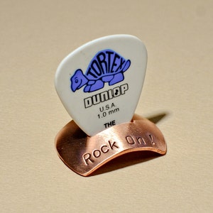 Copper Guitar Pick Stand Rock on Edition - GPS500 - Etsy