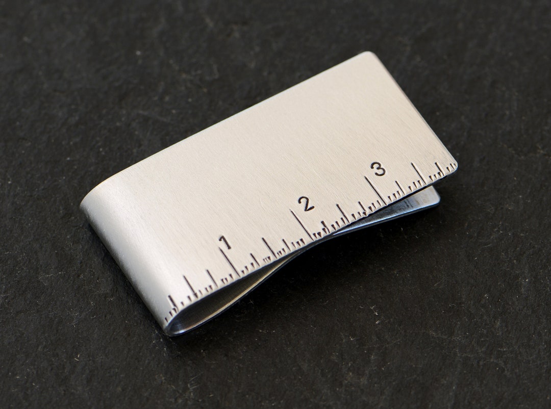 Ruler Sterling Silver Money Clip for Measuring Your Stack - Etsy