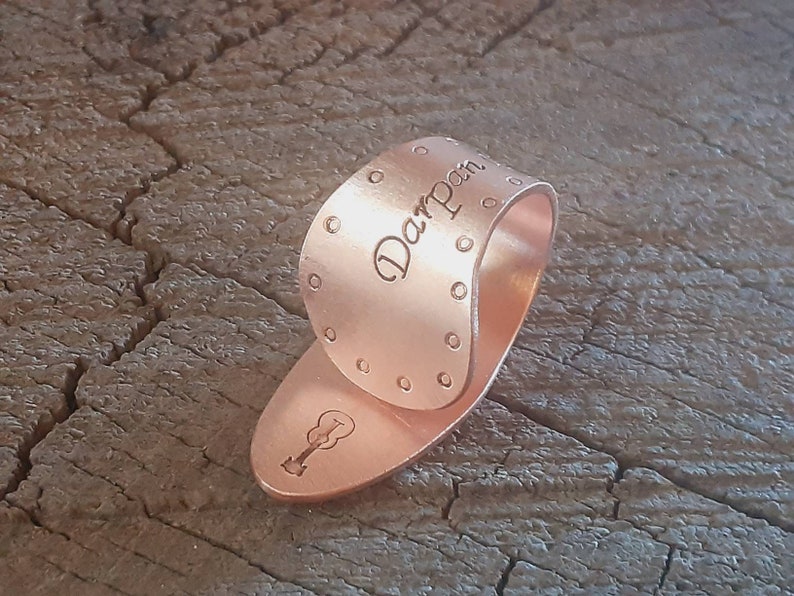 Copper Thumb Pick With Your Name - Custom Thumb Guitar Pick - Etsy
