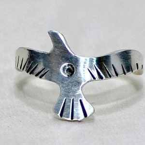 Flying Seagull Sterling Silver Toe Ring or Adjustable Finger Ring Solid ...