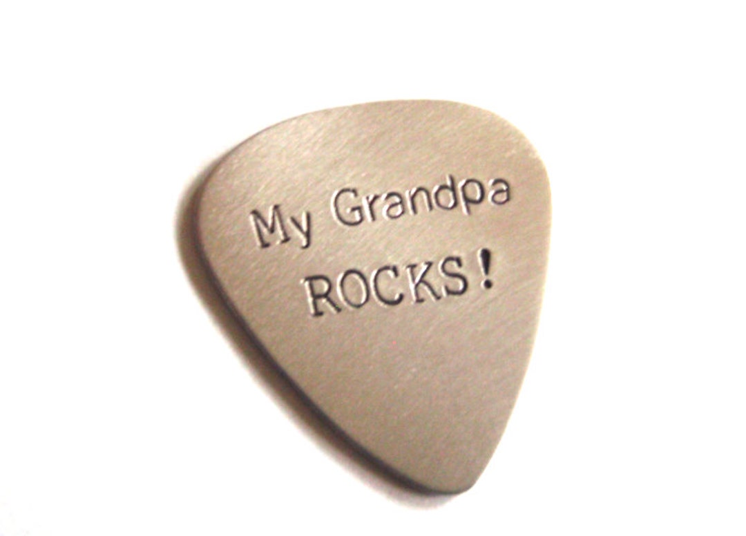 Aluminum Guitar Pick With My Grandpa Rocks - Etsy