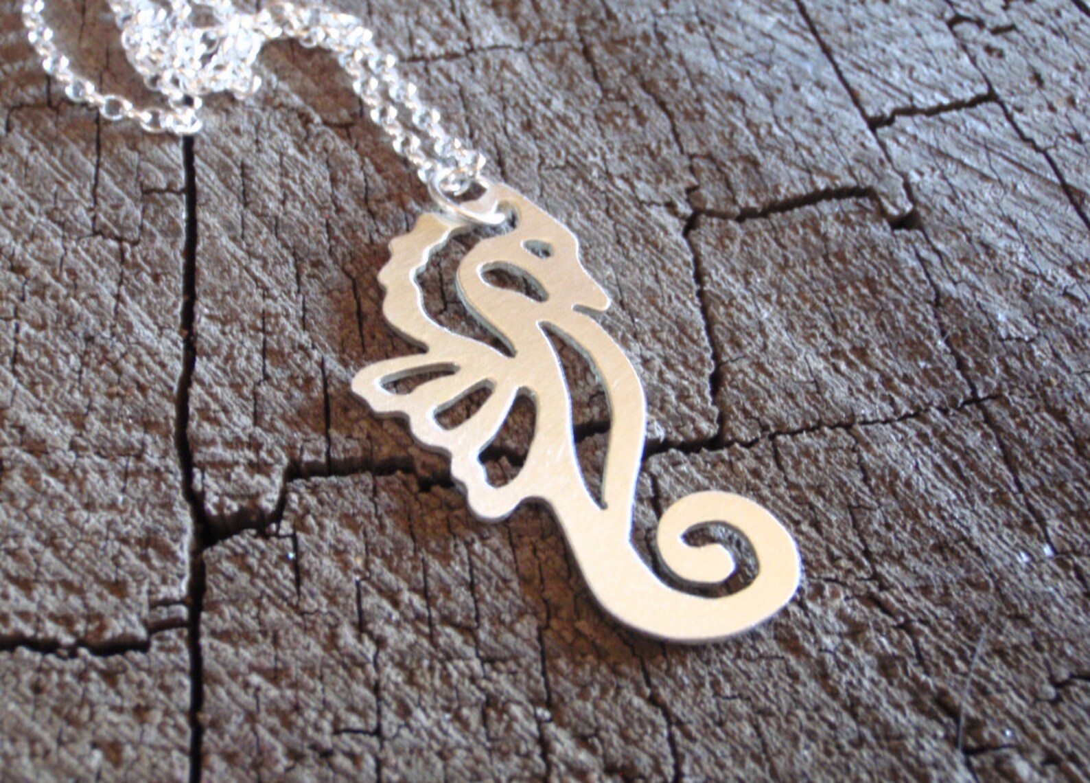 Sterling Silver Seahorse Necklace - Etsy
