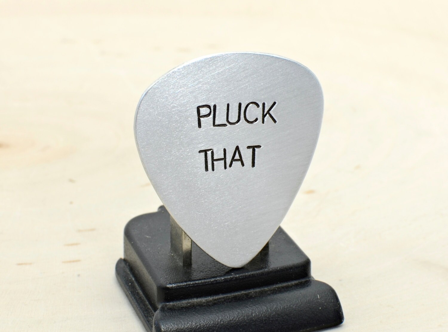 Guitar Pick Handmade From Aluminum and Stamped With Pluck That - GP616 ...