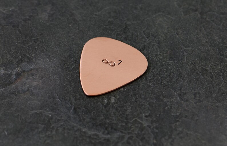 Copper Anniversary Guitar Pick 7th Anniversary - Infinity Sign and a 7 ...