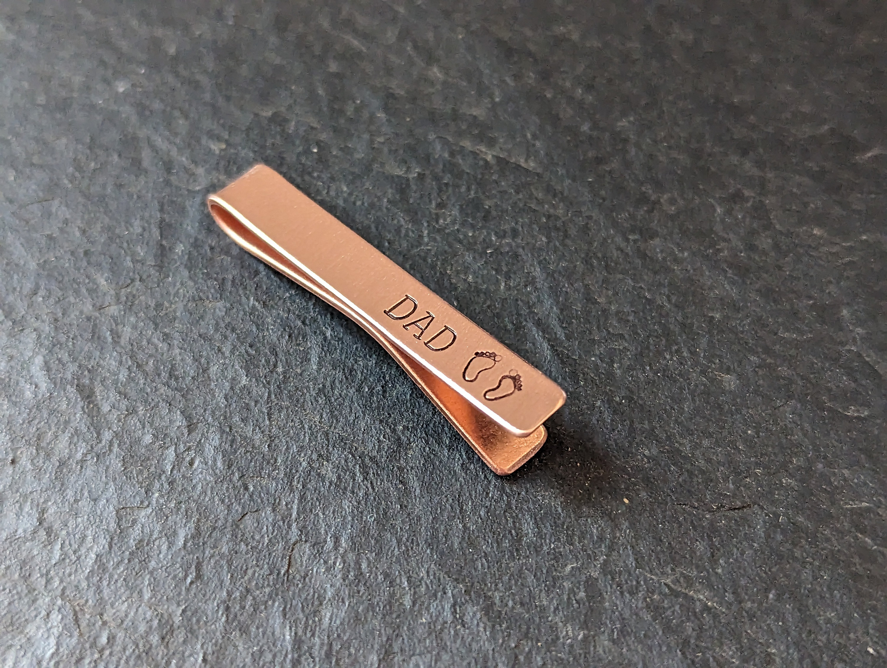 Copper Tie Bar for Dad - Baby Feet Tie Clip - Etsy