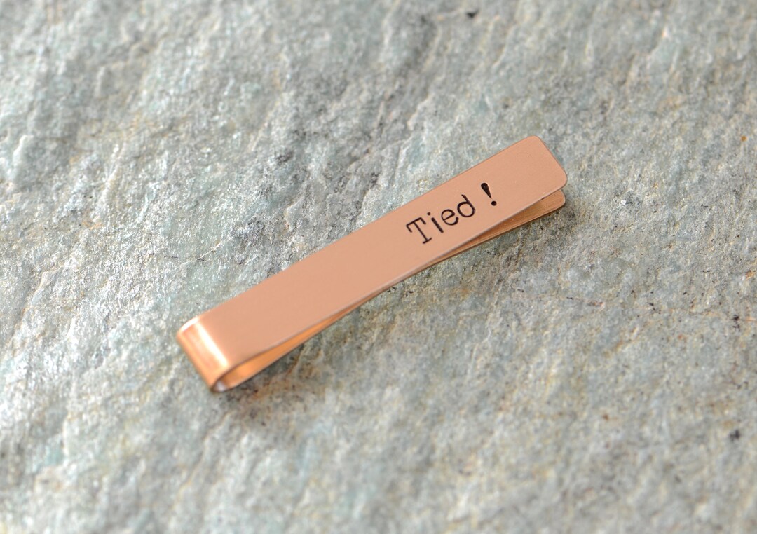 Copper Tie Clip With a Pun - Custom Copper Tie Clip - Etsy