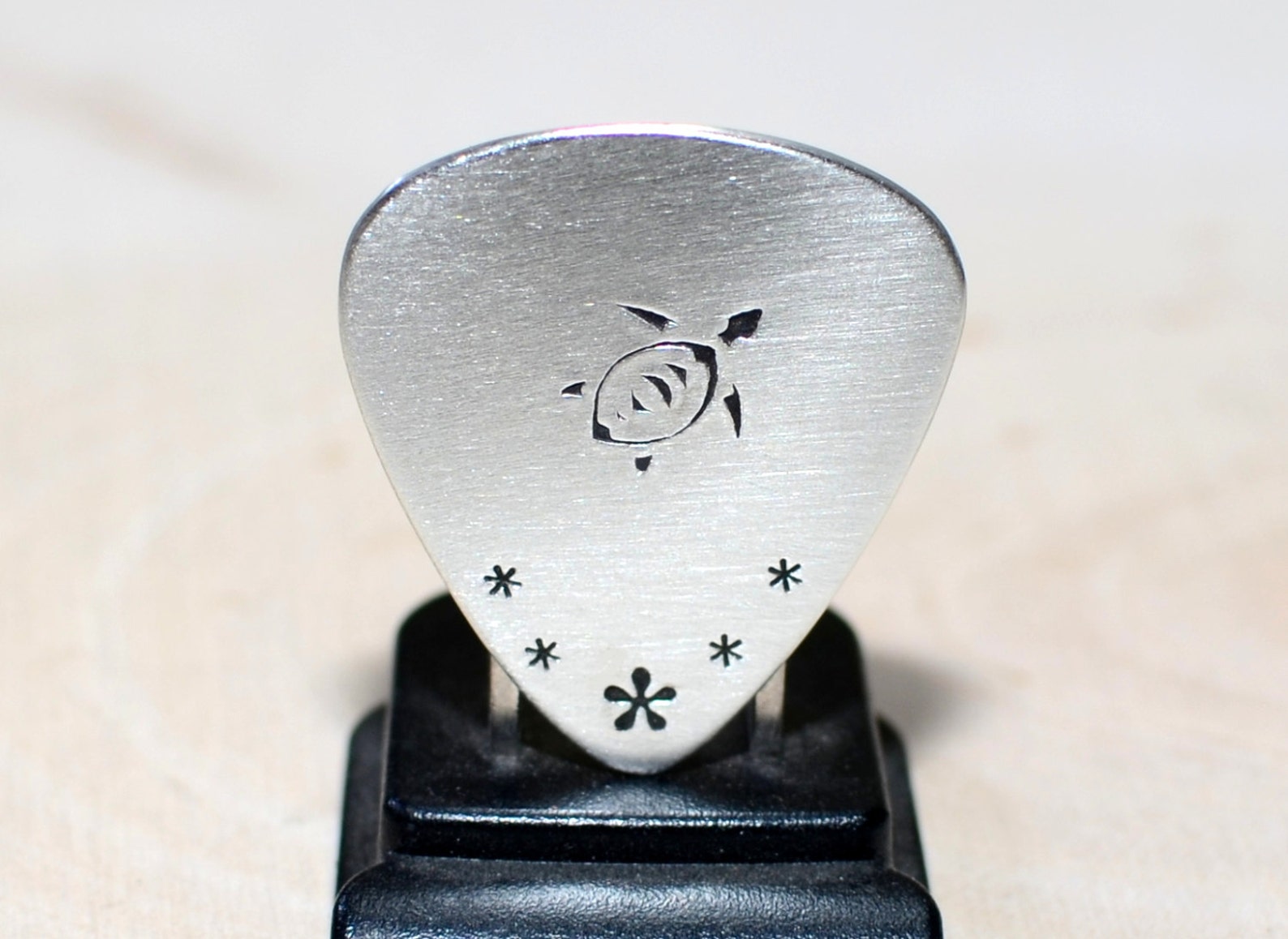 Sterling silver sea turtle guitar pick for peace and | Etsy