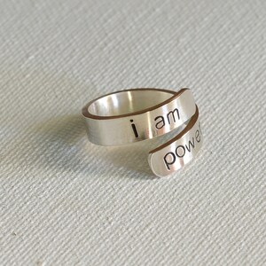 I Am Powerful Inspirational Wrap Ring in 925 Sterling Silver ...